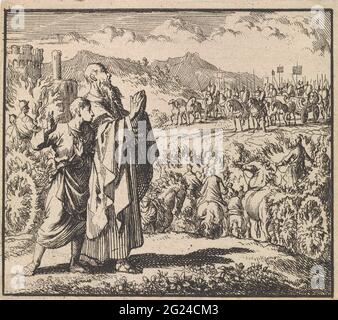 Elisa's performance in the war against Aram, Jan Luyken, 1698 print ...