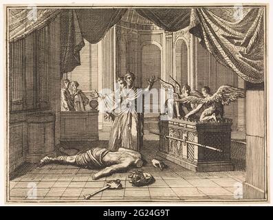 Ark des covenant in the Temple of Dagon. The Philistines place the ark ...