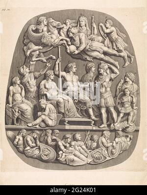 Sculpture of Roman Emperor Tiberius and a barbarian captive ...