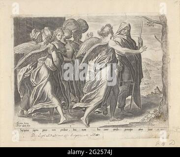 The angels lead fate and his wife and daughters from Sodom; History of ...
