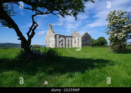 Lligwy Chapel Ruin, Anglesey, North Wales Stock Photo - Alamy
