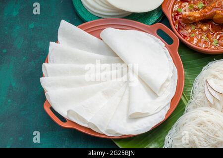 Chicken curry with pathir and ideyappam,a good combination of chicken ...