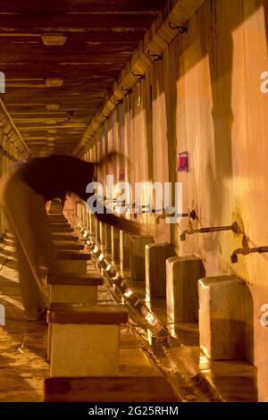 the Wudu or ablution area at the Blue Mosque in Istanbul for washing ...