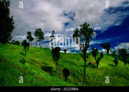 Landscape of Bandarban, one of the hill districts located in the South ...