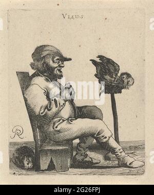 Face; Visus; The five senses. Print from a series of five. There is a ...