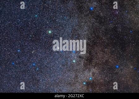 Messier 71 and the small constellation of Sagitta the Arrow, in the ...