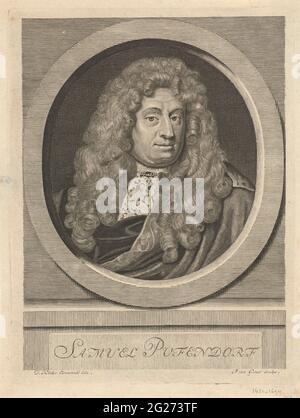 . Portrait of Samuel von Pufendorf, legal philosopher, politics thinker ...