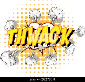 Comic speech bubble with thwack text illustration Stock Vector Image ...