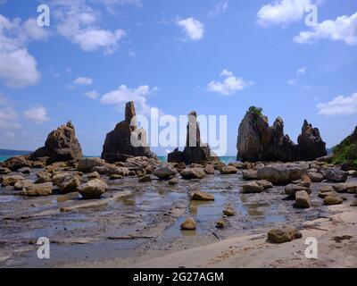 Hashigui-iwa Rock, Wakayama Prefecture, Japan Stock Photo - Alamy