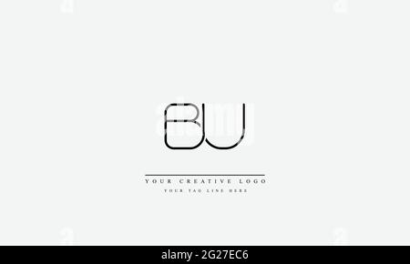 Alphabet BU or UB letter text abstract monogram vector logo template ...