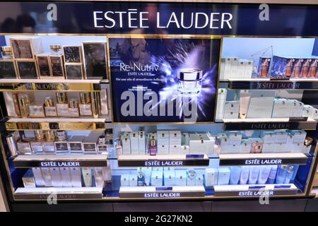 ESTEE LAUDER PERFUMES ON DISPLAY INSIDE THE FASHION STORE Stock Photo ...