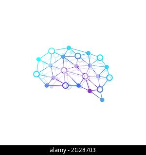 Artificial Intelligence Logo, Icon symbol AI, deep learning blockchain neural network concept ...
