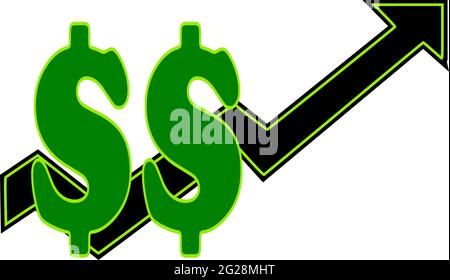 Dollar Sign With Growing Up Arrow Stock Photo - Alamy