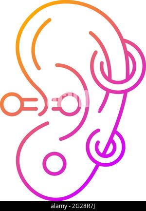 Ear piercing icon. Outline ear piercing vector icon for web design ...