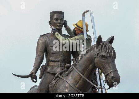 First President of the Philippines Emilio Aguinaldo, circa 1898. Hand ...