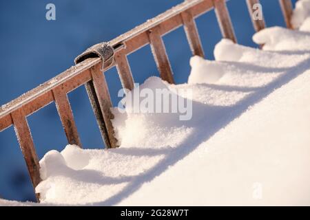 Metal Roof on a Sunny Frosty Winter Day Stock Photo - Alamy