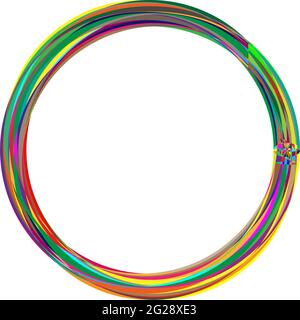 Simple caligraphic circle, oval, ellipse elements. Circle frame, circle ...
