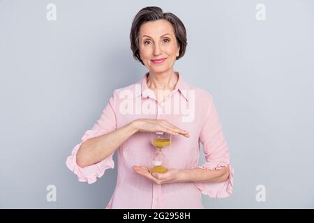 Photo of sweet adorable lady wear red sweater headwear hanging tree ...
