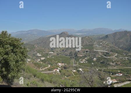 Landscape of masmullar hill a sunny day, Comares, Spain Stock Photo - Alamy