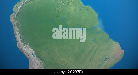 Delta and river mouth of Amazon river in Brazil, aerial view from outer ...