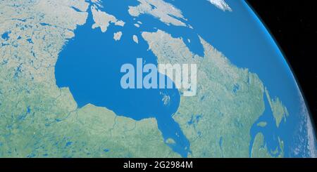 Hudson Bay in planet earth, aerial view from outer space Stock Photo ...