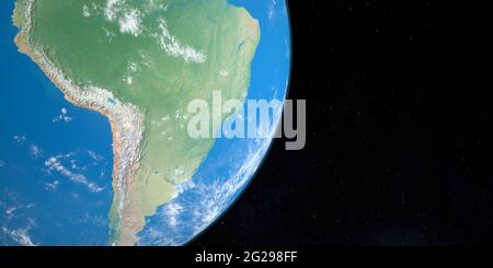Satellite view of Colombia, Ecuador and Peru (with country boundaries ...