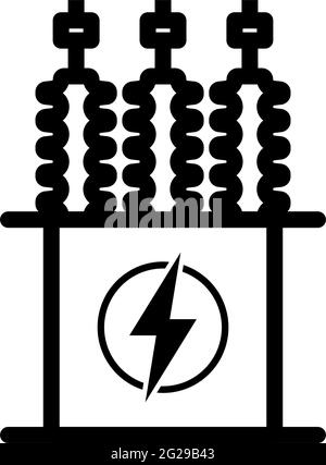 Electric Transformer Icon. Bold outline design with editable stroke ...