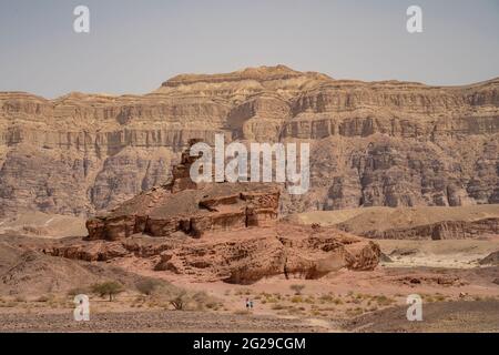 The "screw" rock formation in the Timna valley desert park in southern ...