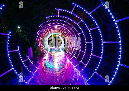 Durham Lumiere Light Show in city Centre, Durham, United Kingdom Stock ...