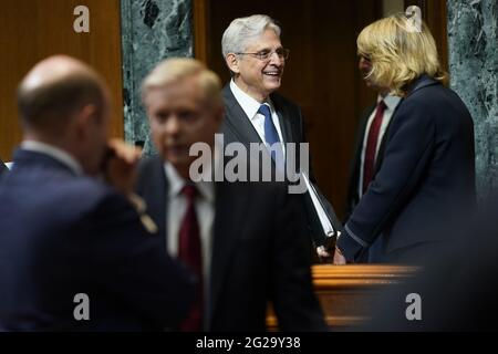 Sen. Lisa Murkowski, R-Alaska, talks with reporters following a ...