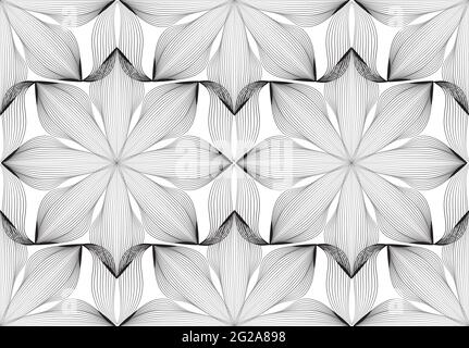 Abstract seamless floral linear pattern. Arabic line ornament with ...