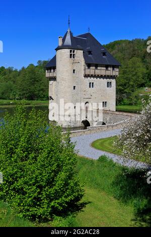 The picturesque 13th century Crupet Castle in Assesse (Namur province ...