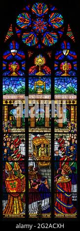 Eucharistic Congress, Stained glass in Votiv Kirche (The Votive Church ...