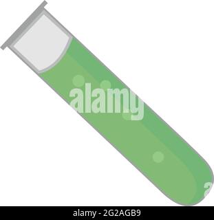 Vector emoticon illustration of a test tube with green liquid Stock ...