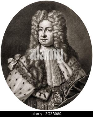 'Portrait of King George I of Great Britain', 1717. Artist: Sir Godfrey ...