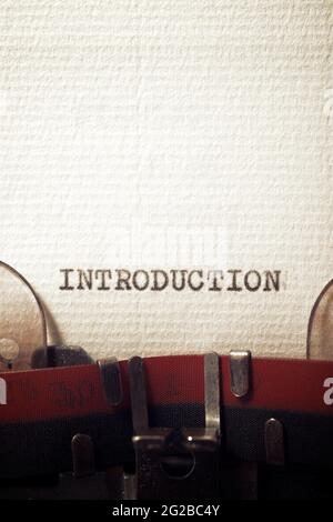 The word introduction written with a typewriter Stock Photo - Alamy