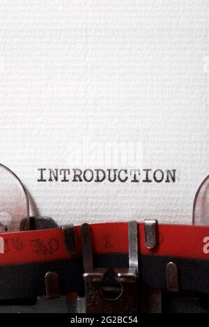 The word introduction written with a typewriter Stock Photo - Alamy