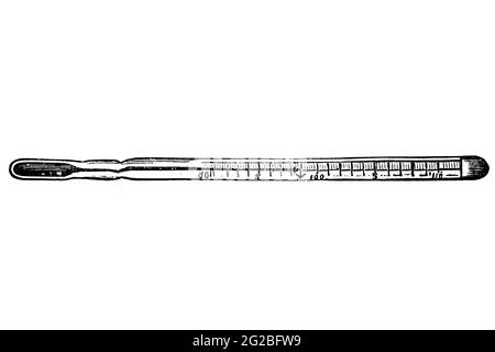 Medical Thermometer – 1897 Original Vintage Engraved Illustration Stock ...