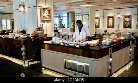 Gourmet Food presentations at a five star buffet Rain Tree Cafe The ...