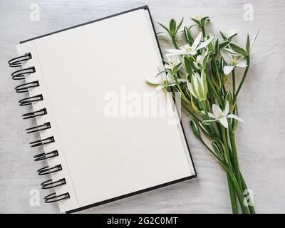 Blank notepad page for your congratulatory message. Closeup, view from ...