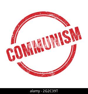 COMMUNISM text written on red grungy zig zag borders round stamp Stock ...