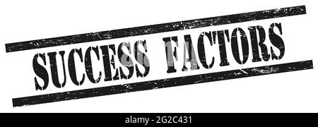 SUCCESS FACTORS text on black grungy round vintage stamp Stock Photo ...