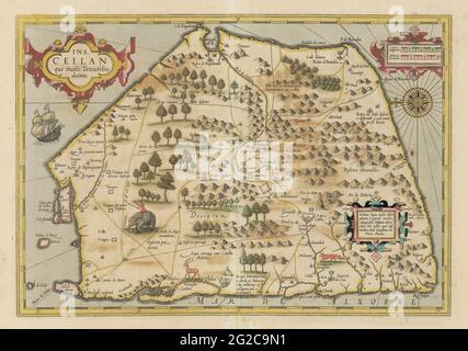 Ceylon Map, Map of Ceylon, Old Ceylon Map, Retro Ceylon Map, Sri Lanka ...