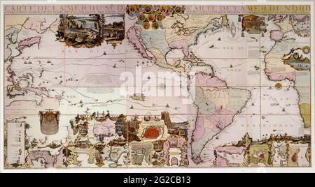 The Americas Map, Map of The Americas, Old Americas Map, Retro Map of ...