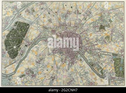 Paris Map, Old Paris Map, Retro Paris Map, Vintage Paris Map, France ...