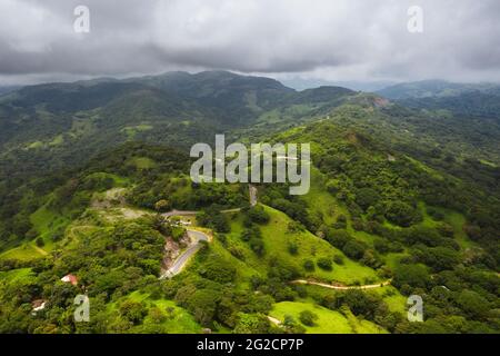 Aerial view of mountains by Monteverde Cloud Forest, Costa Rica Stock ...