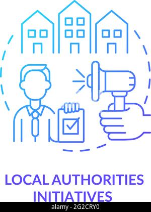 Government initiatives blue gradient concept icon Stock Vector Image ...