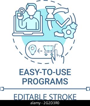 Easy-to-use programs concept icon Stock Vector Image & Art - Alamy