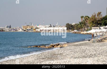 Larnaca, Cyprus. 10th June, 2021. A woman seen walking at the Oroklinis ...