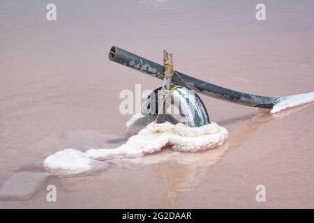 Sea salt extraction in detail, Salinas de Levante, Salines de Llevant ...